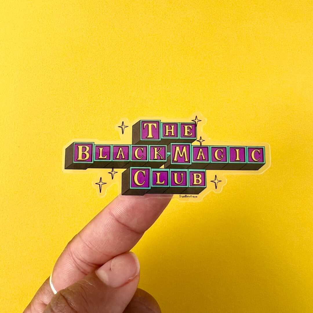 The Black Magic Club Clear Vinyl Sticker, Witchy Clear Sticker, Black ...