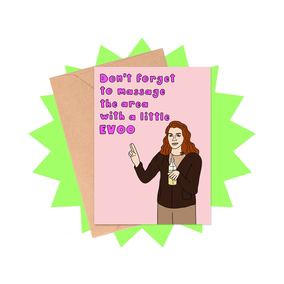 Massage With EVOO Card, Baby Mama Movie Card, New Mom Congrats Card ...