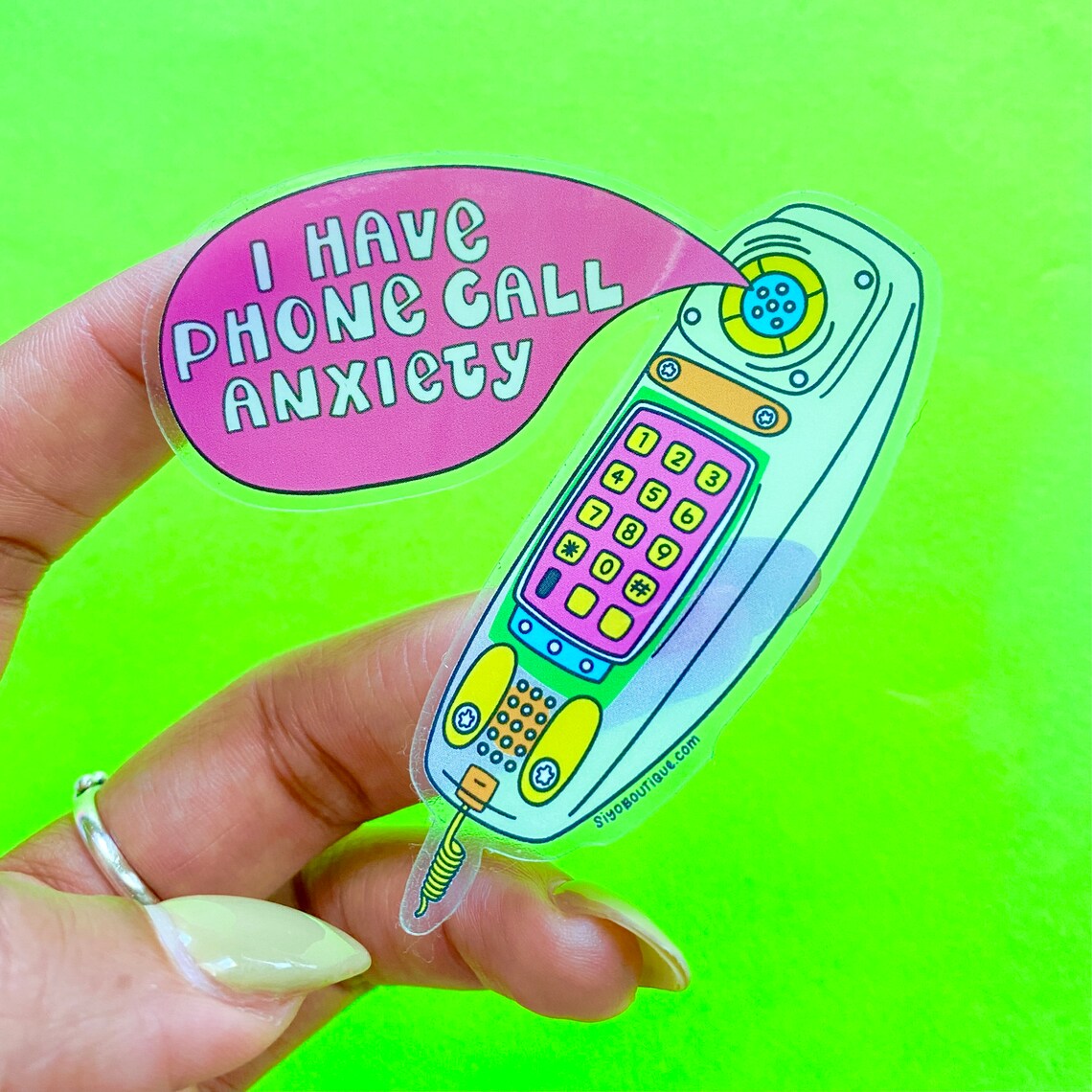 Phone Anxiety Sticker, 90s Themed Vinyl Sticker, Anxiety Sticker, 90s ...