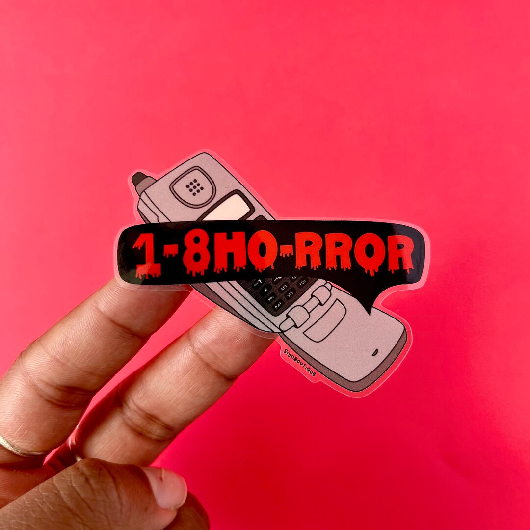 90s Horror Phone Clear Vinyl Sticker, Halloween - Etsy