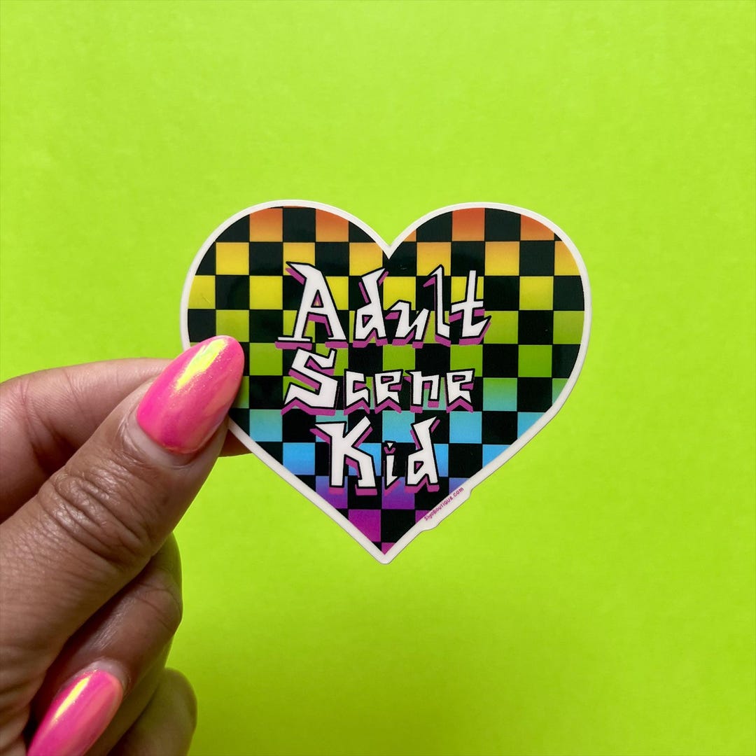 Adult Scene Kid Clear Sticker, Scene Kid Sticker, Y2K Scene Aesthetic ...
