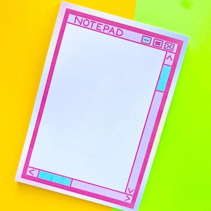 90s Computer Windows Notepad, Nostalgic Desk Notepad, Funny 90s Themed ...