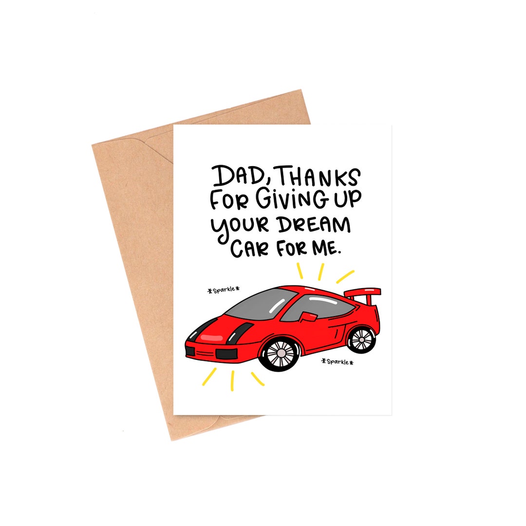 Dad Dream Car Card, Funny Fathers Day Card, Father's Day Card From Kids ...