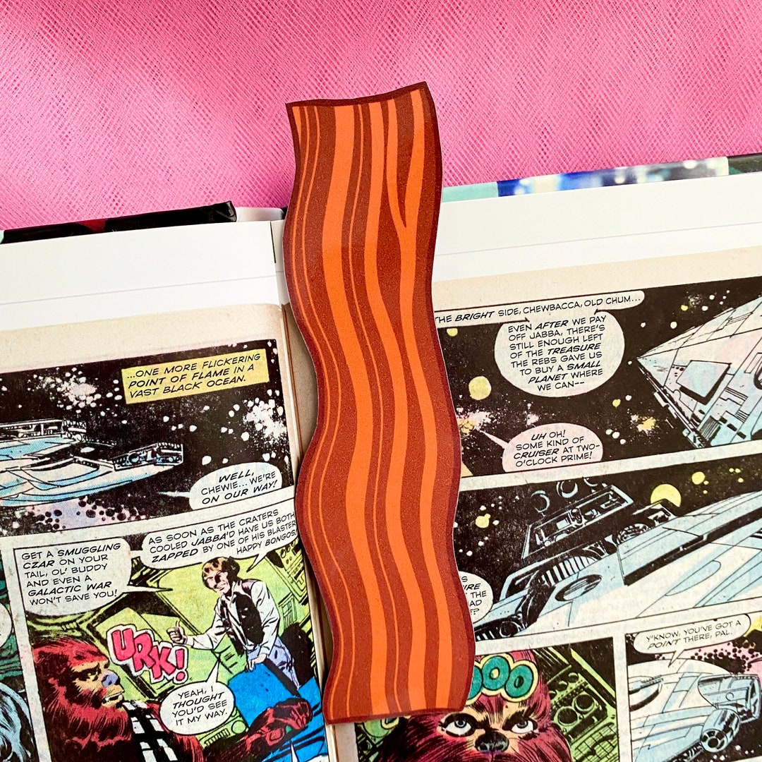 Bacon Bookmark, Food Bookmark, Funny Bookmark, Funny Die Cut Bookmark ...