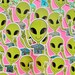 Weirdo Alien Glitter Sticker, Funny Alien Sticker, Sticker for Aquarius ...