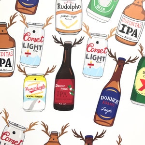 Reinbeer Gift Wrap, Beer Wrapping Paper, Funny Christmas Wrapping Paper ...