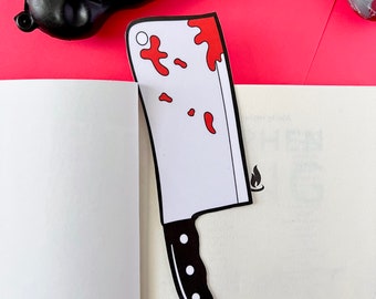 Kitchen Knife Bookmark, Halloween Bookmark, Horror Bookmark, Die Cut ...