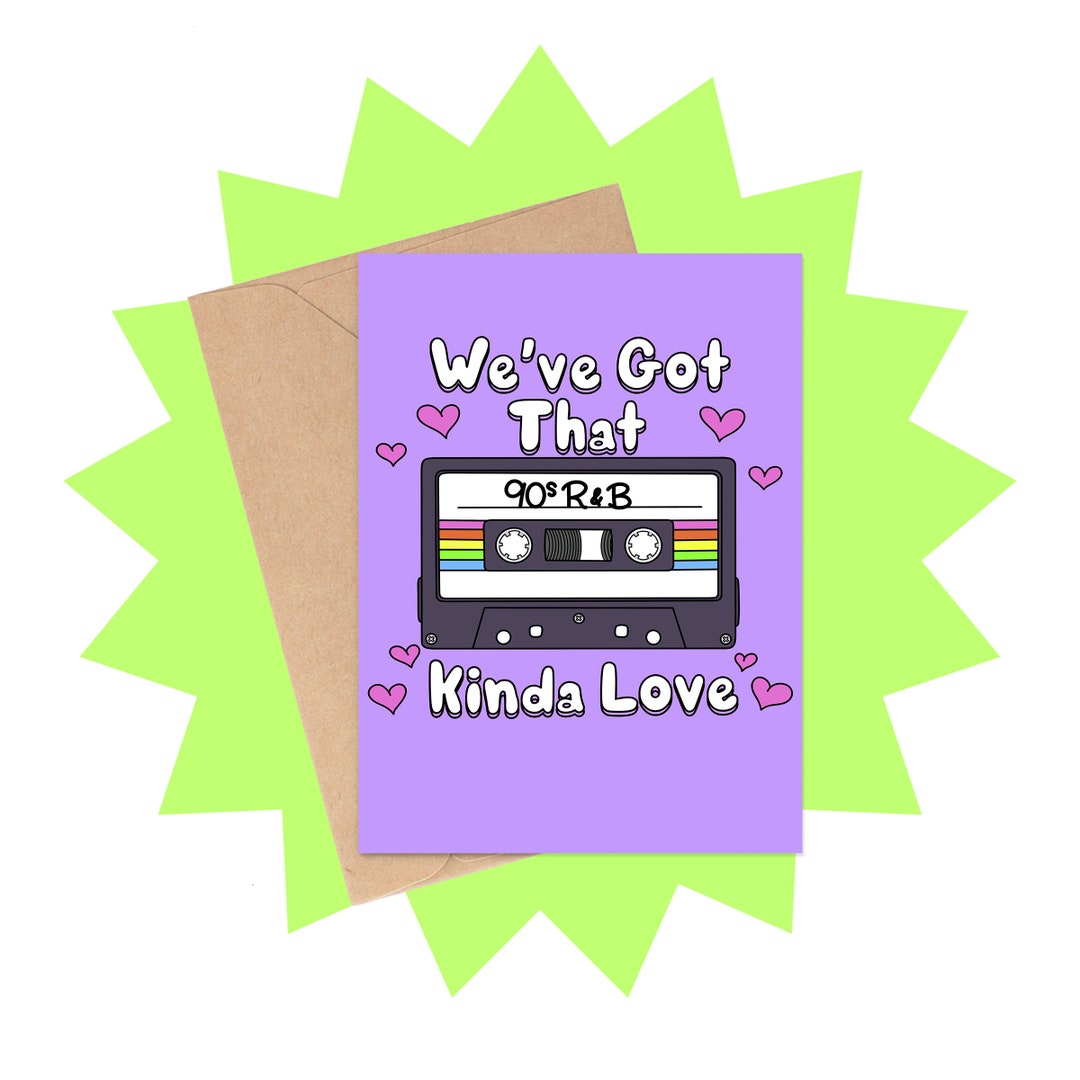90s R&B Love Valentine's Day Card, Music Valentines Day Card, 90s ...
