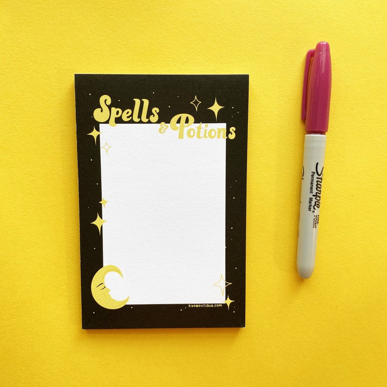Spells and Potions Notepad, Witchy Notepad, Halloween Themed Notepad ...