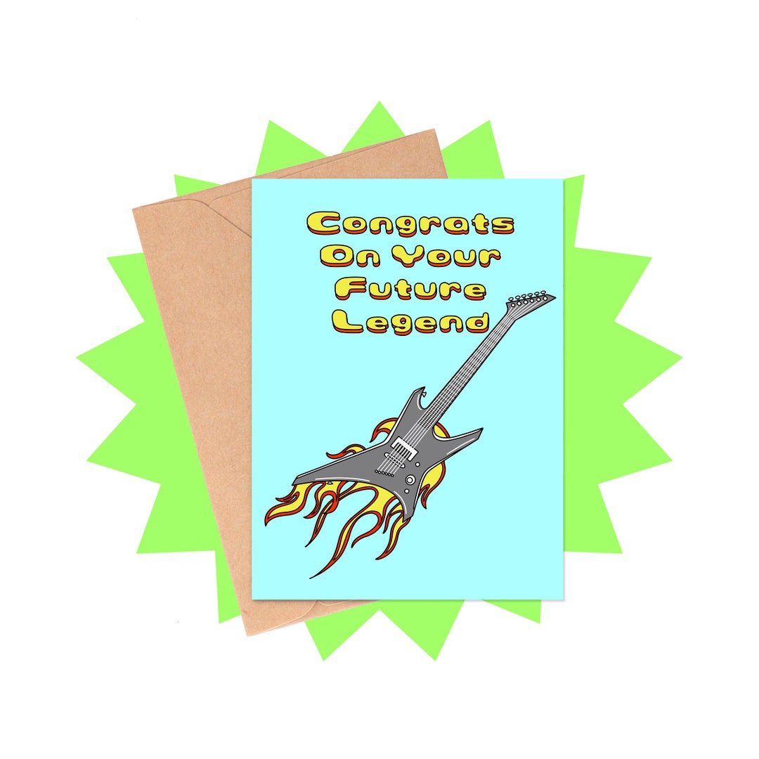 Future Rockstar Baby Card, Music Theme New Parent Congratulations - Etsy