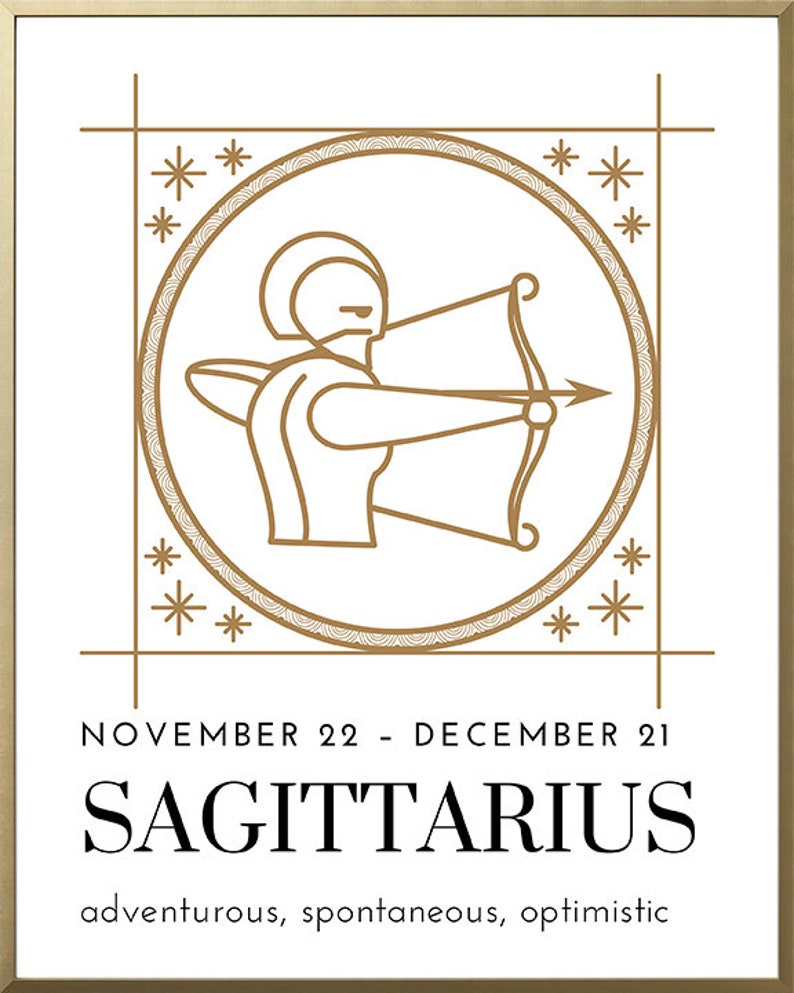 Sagittarius Zodiac Star Sign Printable Wall Art -- Digital Download - Etsy