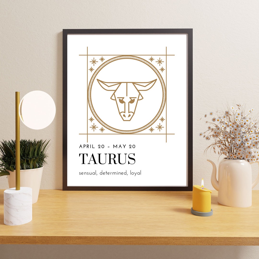 Taurus Zodiac Star Sign Printable Wall Art -- Digital Download - Etsy