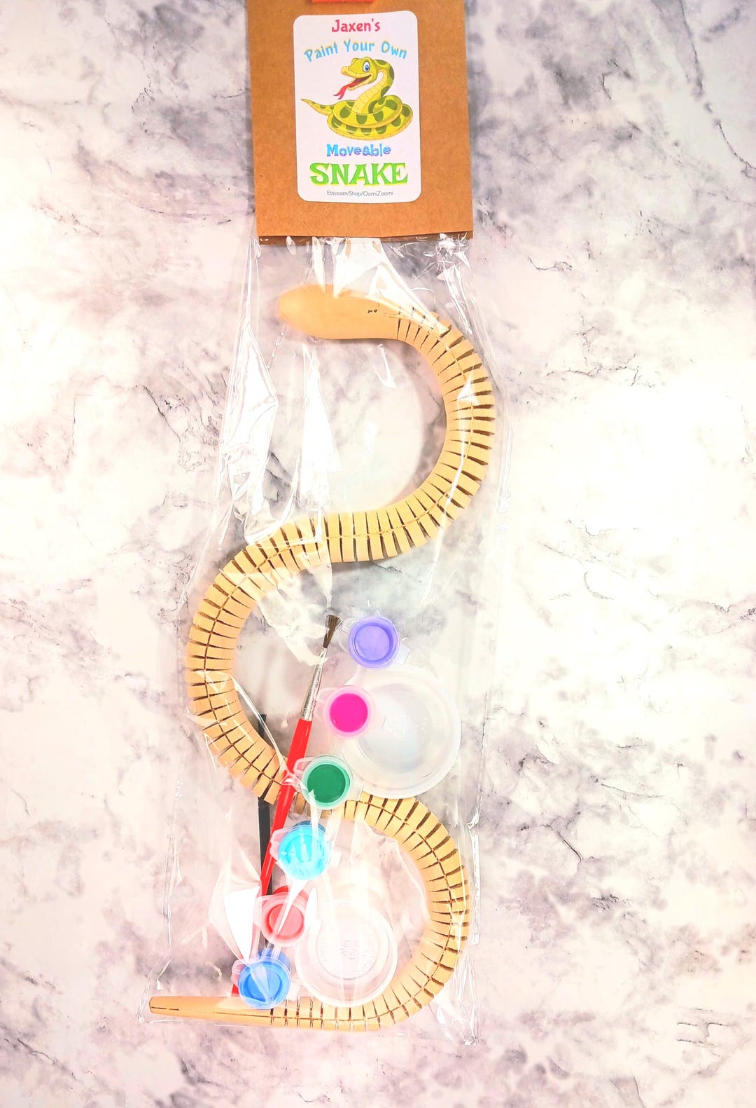 Moveable Wood Snake Paint Kit: Reptile Toy, Girl Gift Boy Birthday - Etsy