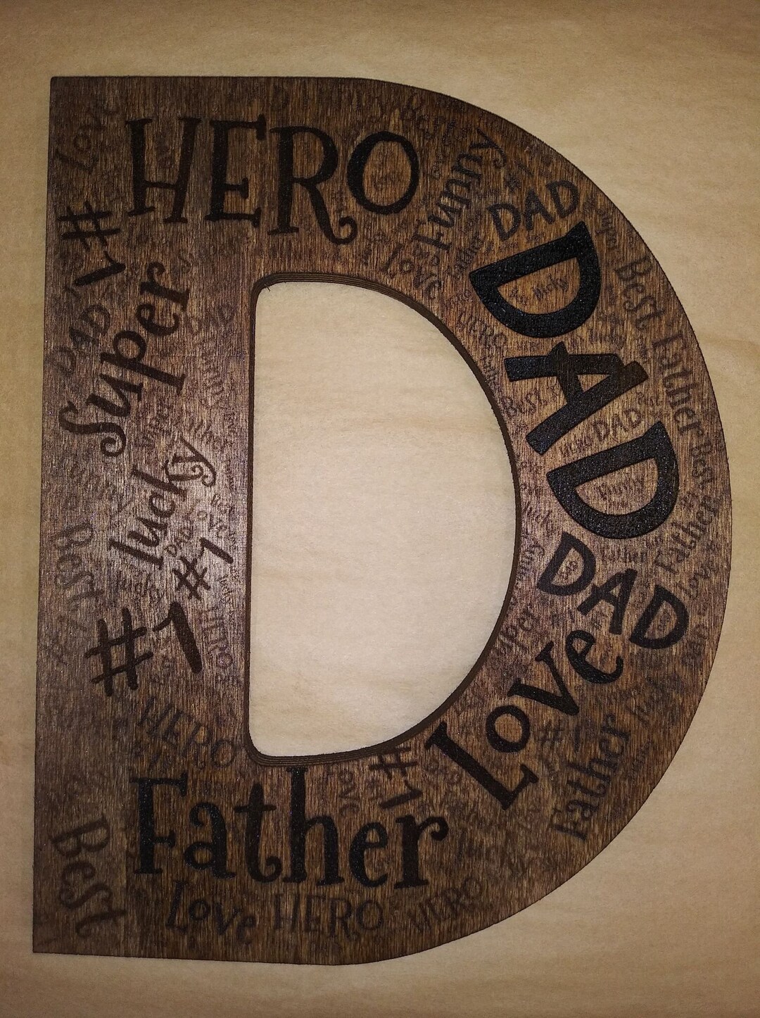 12 Wood Laser Engraved Letter D for Dad - Etsy