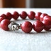 Red Buddha Bracelet, Yoga Jewelry, Zen Bracelet, Semiprecious Stones ...