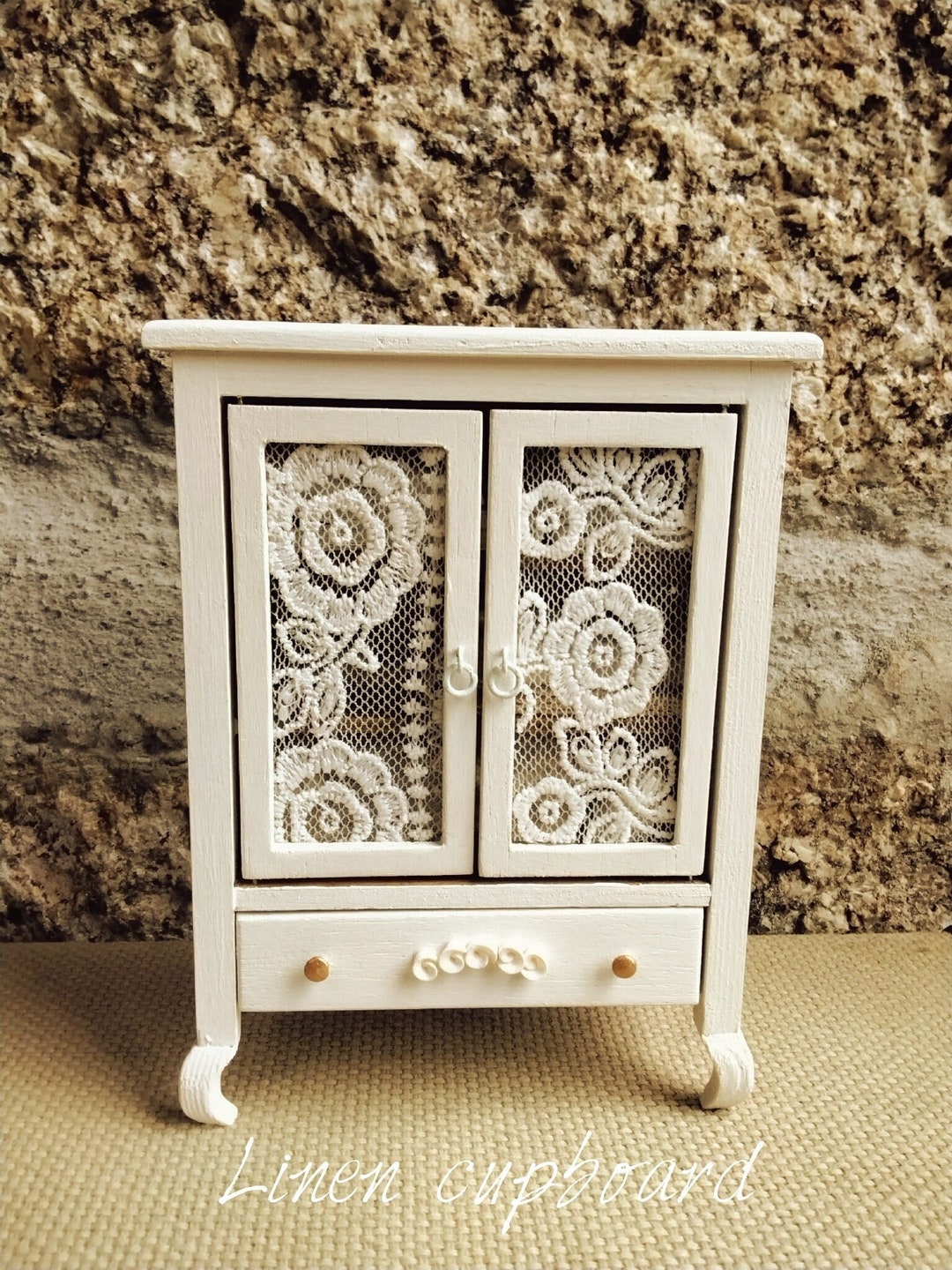Miniature French Linen Cupboard, Dollhouse Wardrobe Closet, Miniature ...