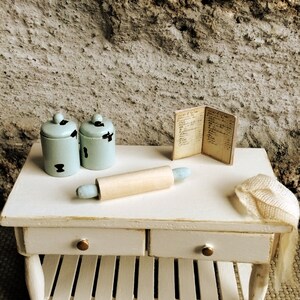 Dollhouse Kitchen Island, Miniature French Country, Miniature Working ...