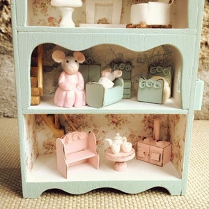 Miniature Mouse House, Dollhouse Mouse Furniture, Dolhouse for a ...