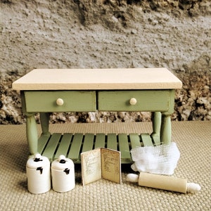Dollhouse Table Rustic, Miniature French Country, Miniature Table, 1:12 ...