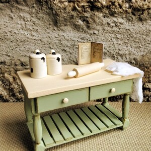 Dollhouse Table Rustic, Miniature French Country, Miniature Table, 1:12 ...