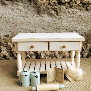 Dollhouse Kitchen Island, Miniature French Country, Miniature Working ...