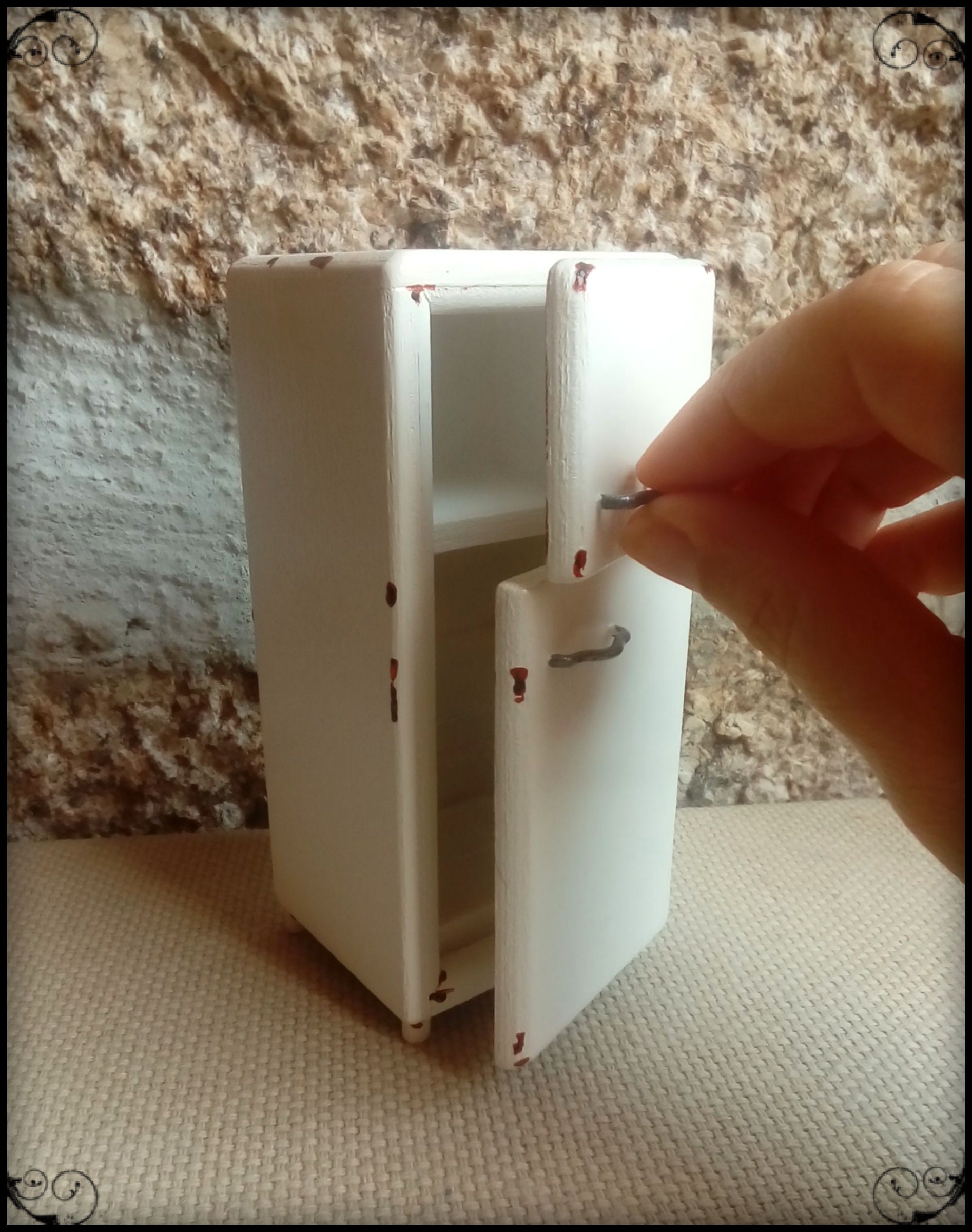 Dollhouse Miniature Fridge Vintage Ice Box 1/12 Scale | Etsy