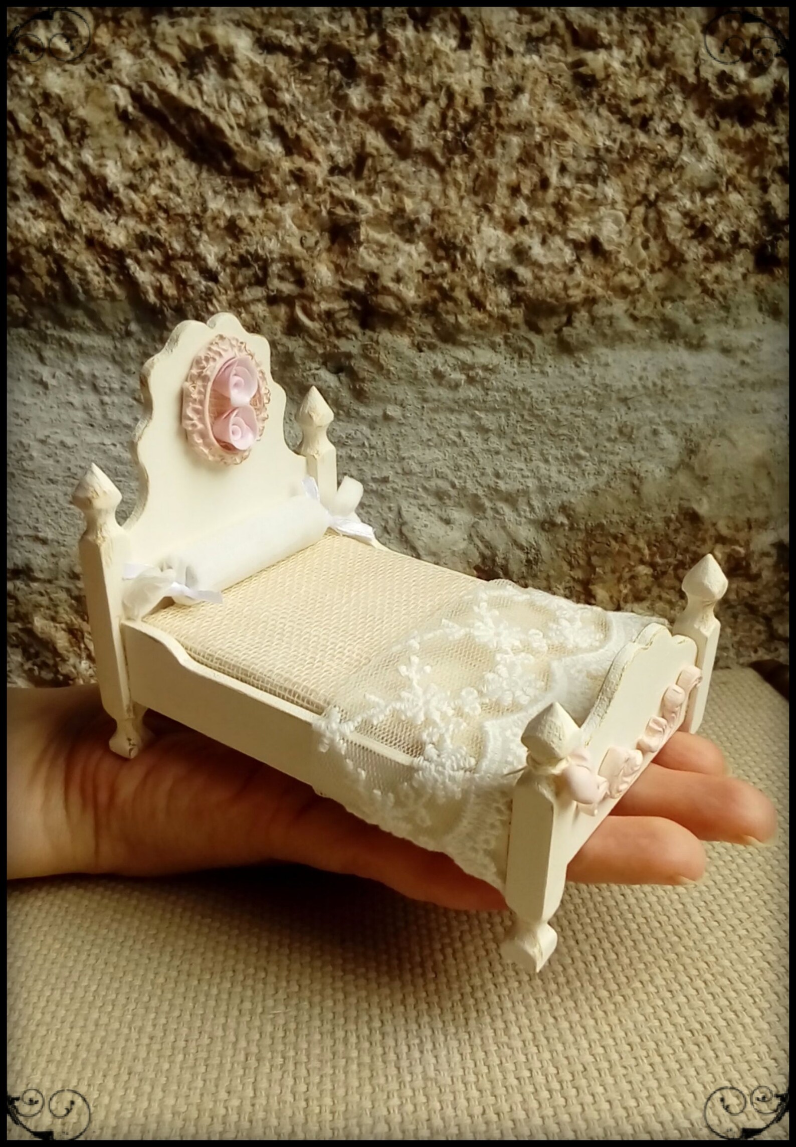 Dollhouse Bed Child Miniature Bed Nursery Miniature Cradle - Etsy