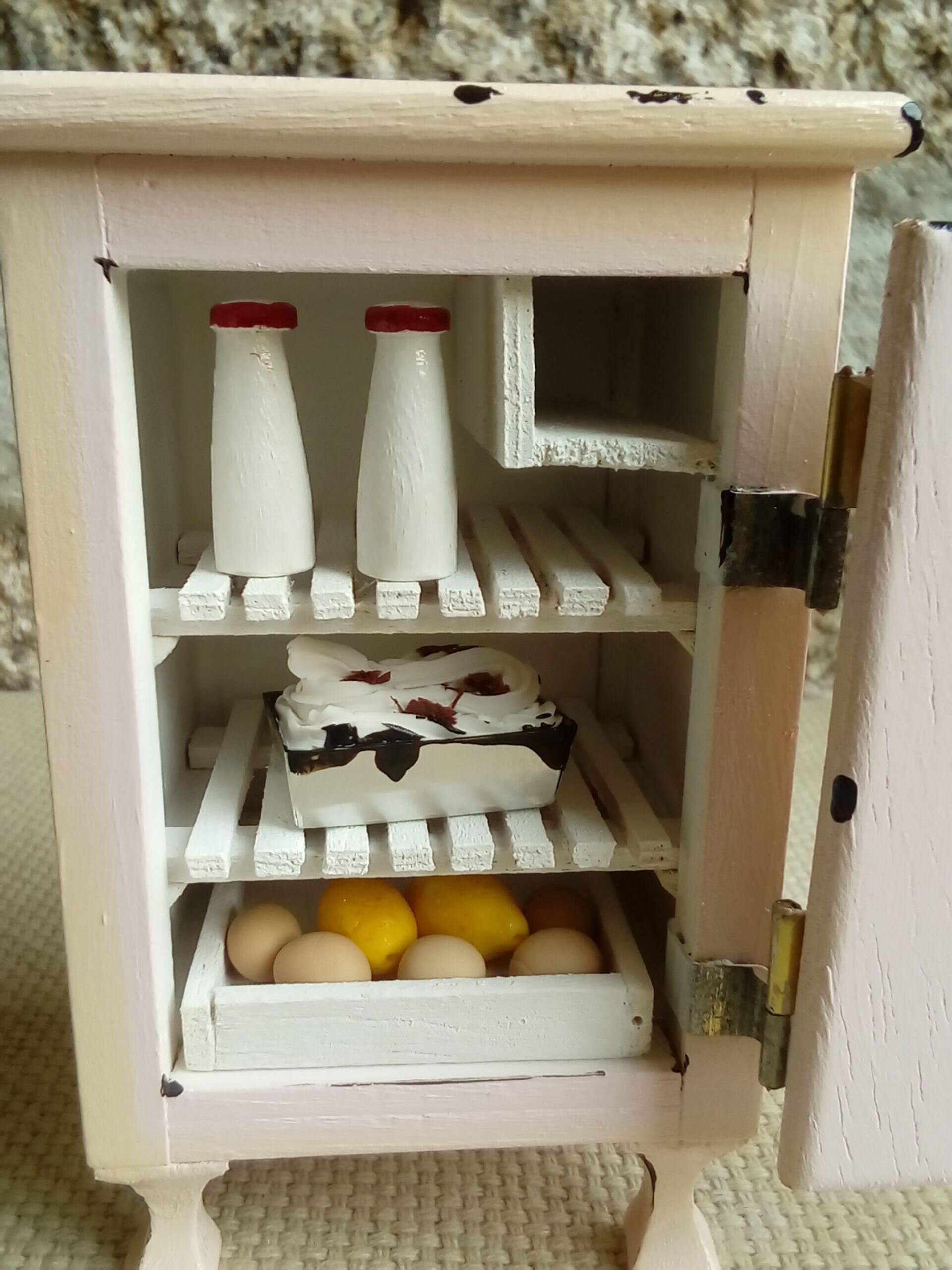 Dollhouse Miniature Fridge Vintage Ice box 1/12 Scale | Etsy