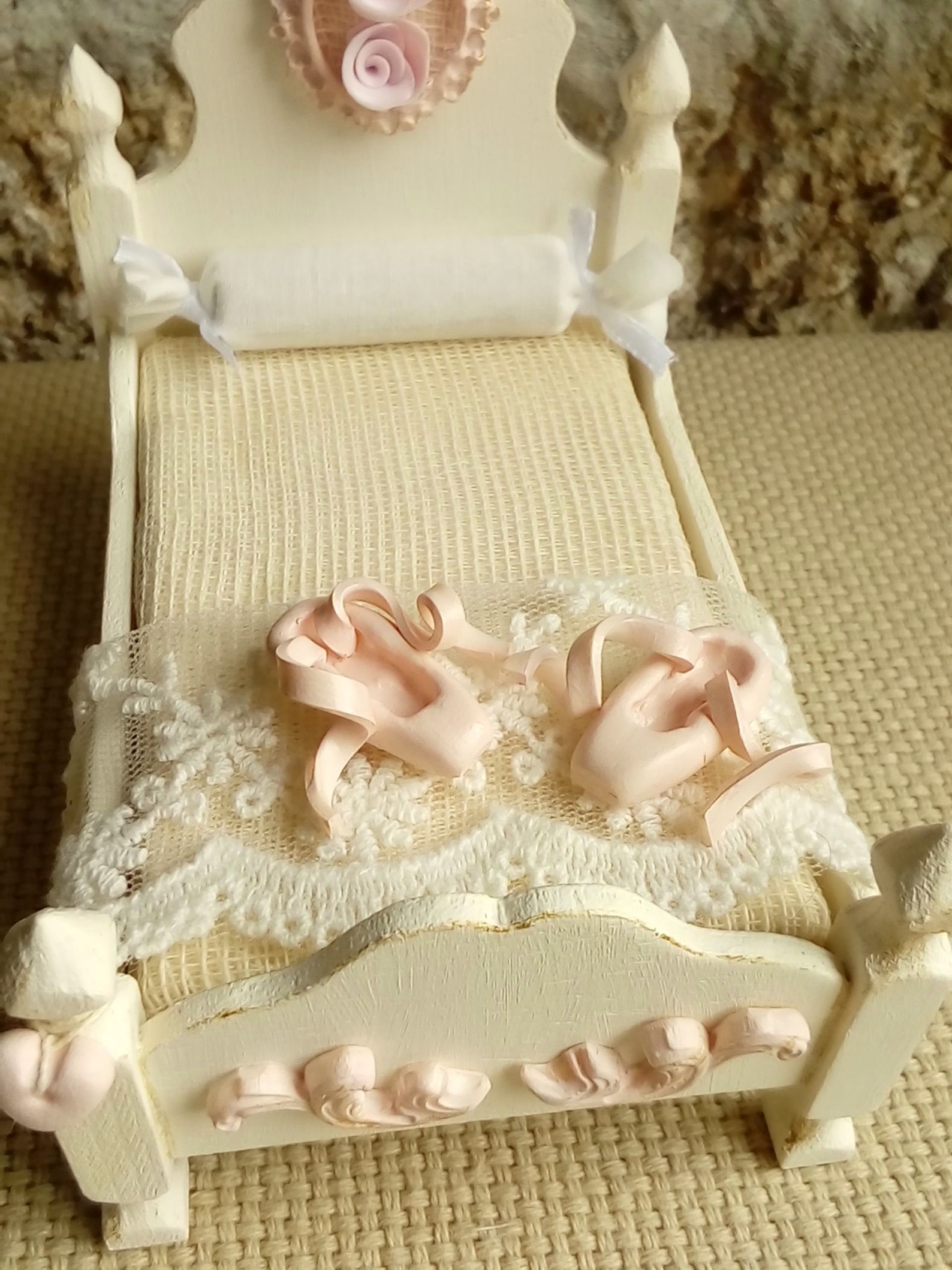 Dollhouse Bed Child Miniature Bed Nursery Miniature Cradle - Etsy