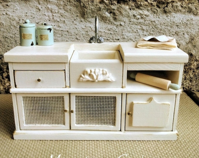 Miniature Sink Vintage, Dollhouse Sink French Country Shabby, One Inch ...