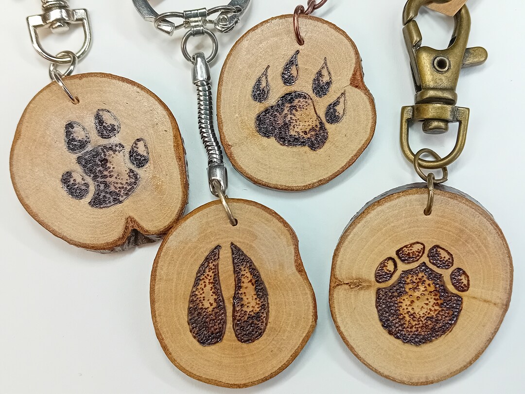 African Animal Paw Print Keychain, Animal Foot Print Keyring, Keychain ...