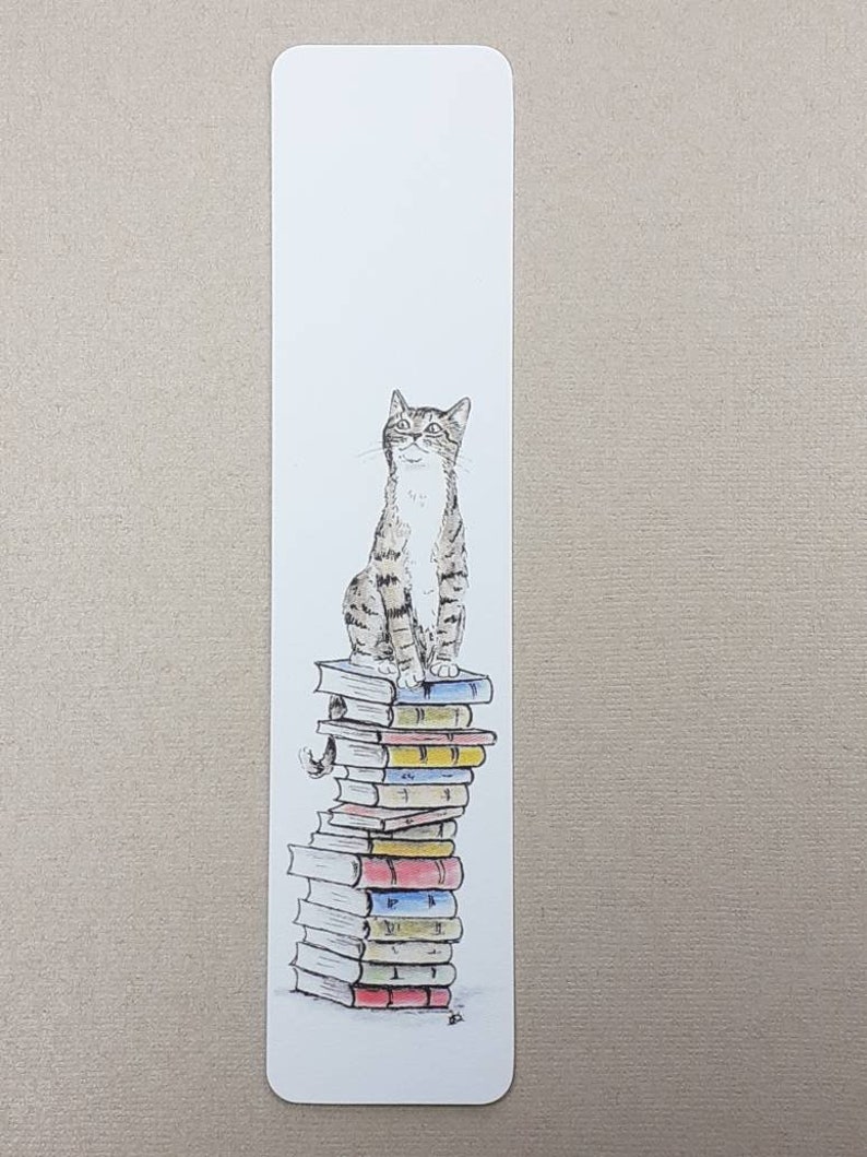 Cats on Books Bookmark Tabby Black Black and White Ginger - Etsy UK