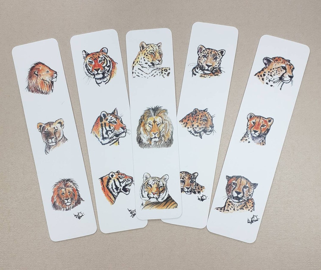 Big Cat Bookmark, Tiger Bookmark, Cheetah Bookmark, Leopard Bookmark ...