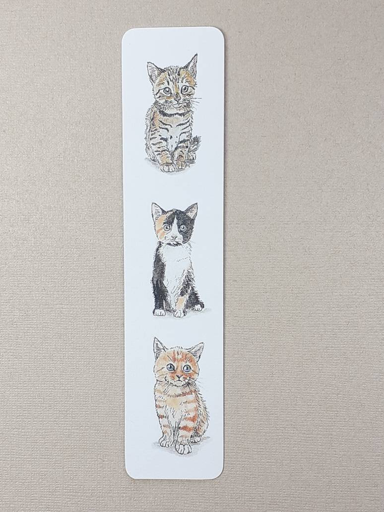 Cats Bookmark Ginger Cat Tabby Cat Grey and White Cat Grey | Etsy