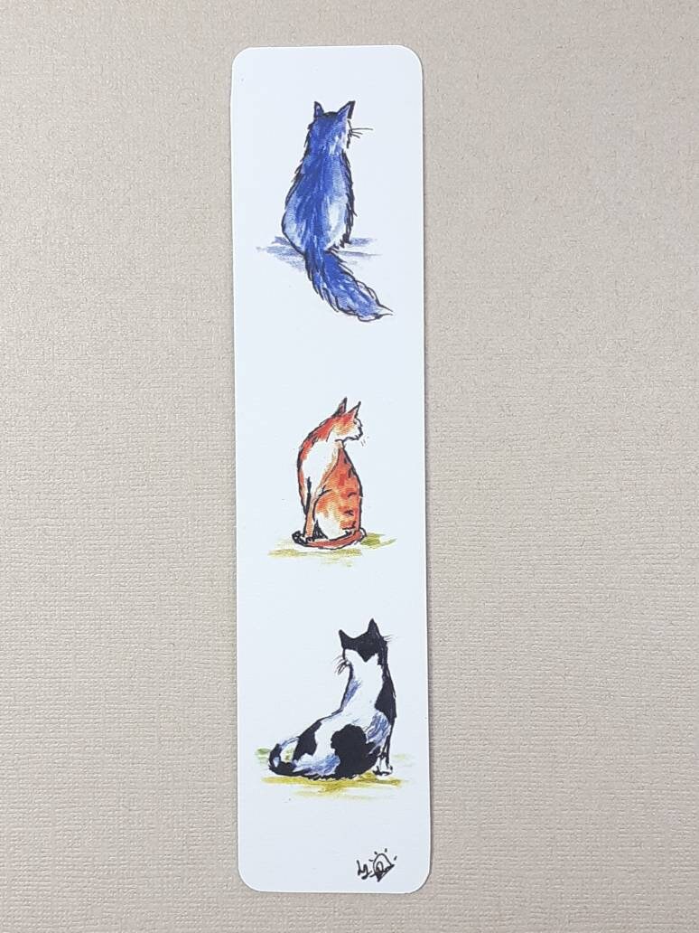 Cats Bookmark Ginger Cat Tabby Cat Grey and White Cat Grey | Etsy