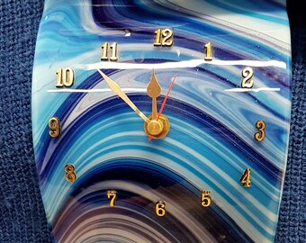 Blue Glass Clock - Etsy