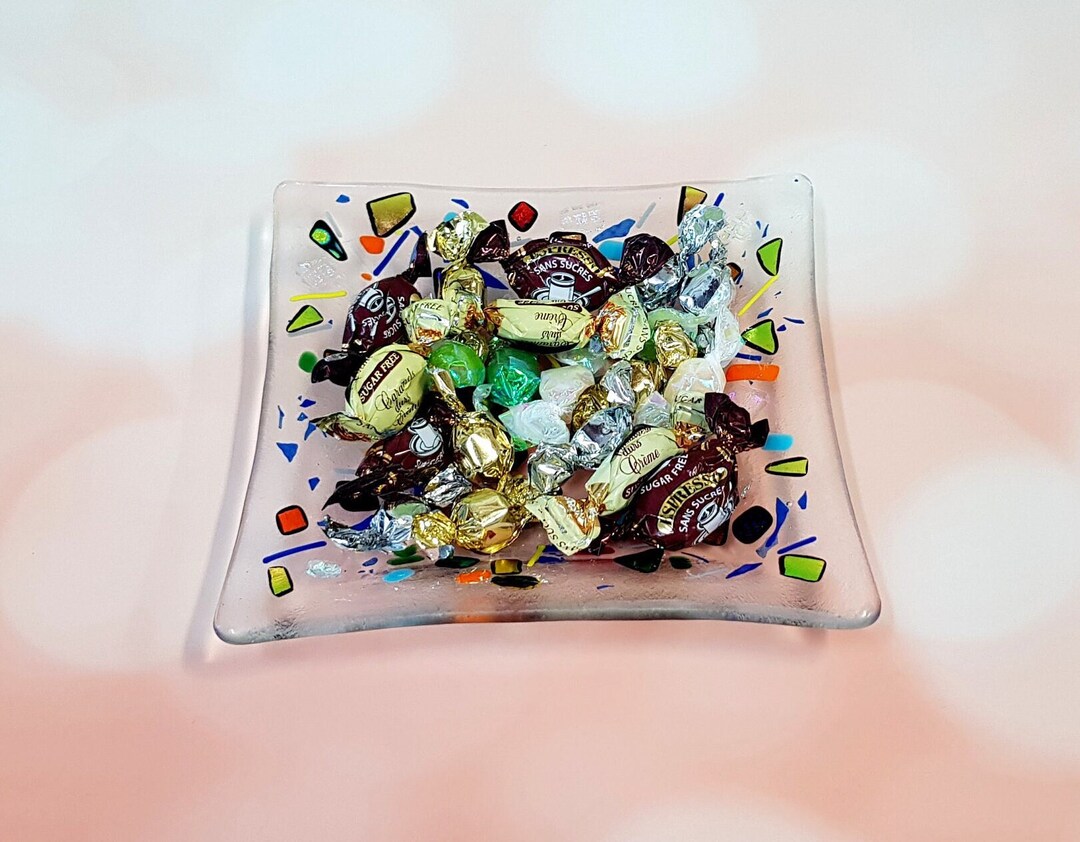 Clear Glass Square Serving Bowl, Small Glass Plate, Housewarming Gift ...