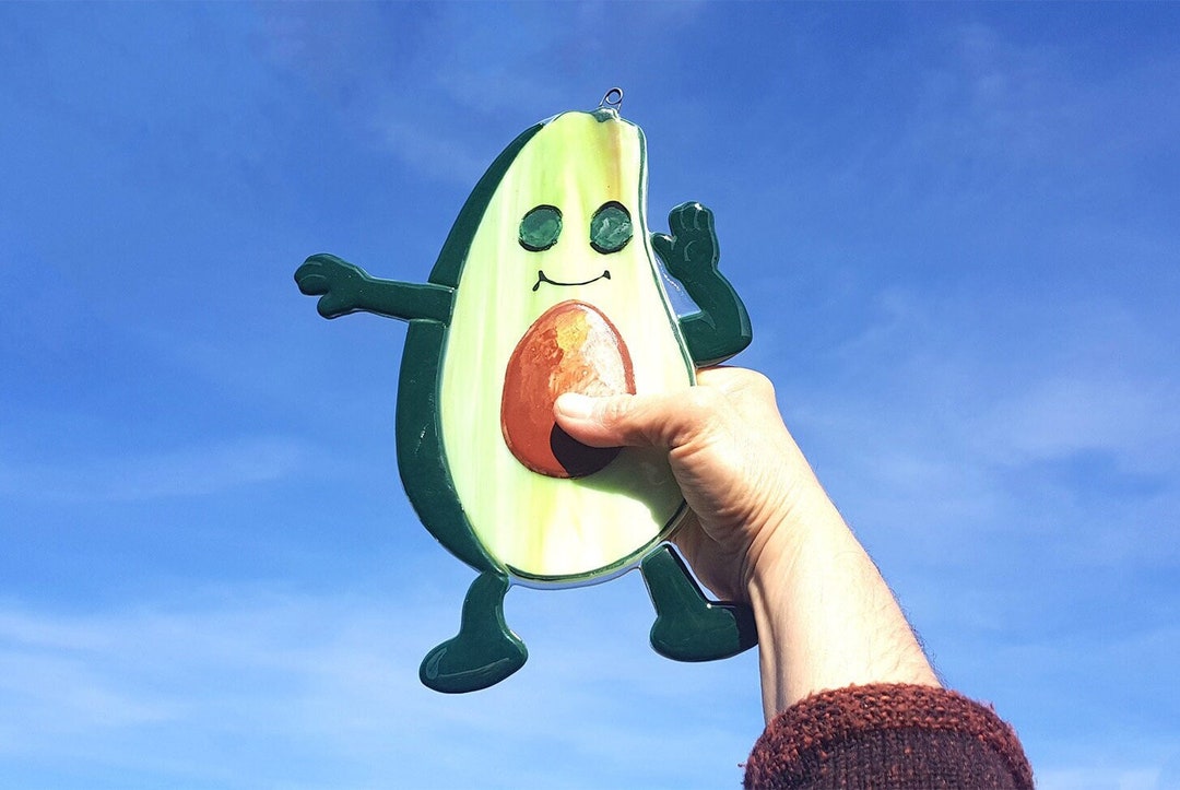 Cute Avocado Boy Sculpture Fused Glass, New Home Gift, Hostess Gift - Etsy