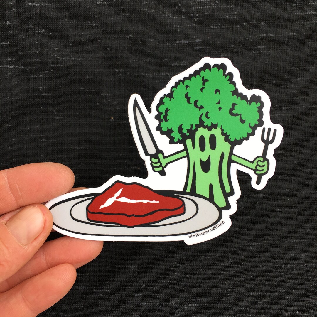 Funny Food Stickers Waterproof Broccoli and Steak Cartoon Stickers ...