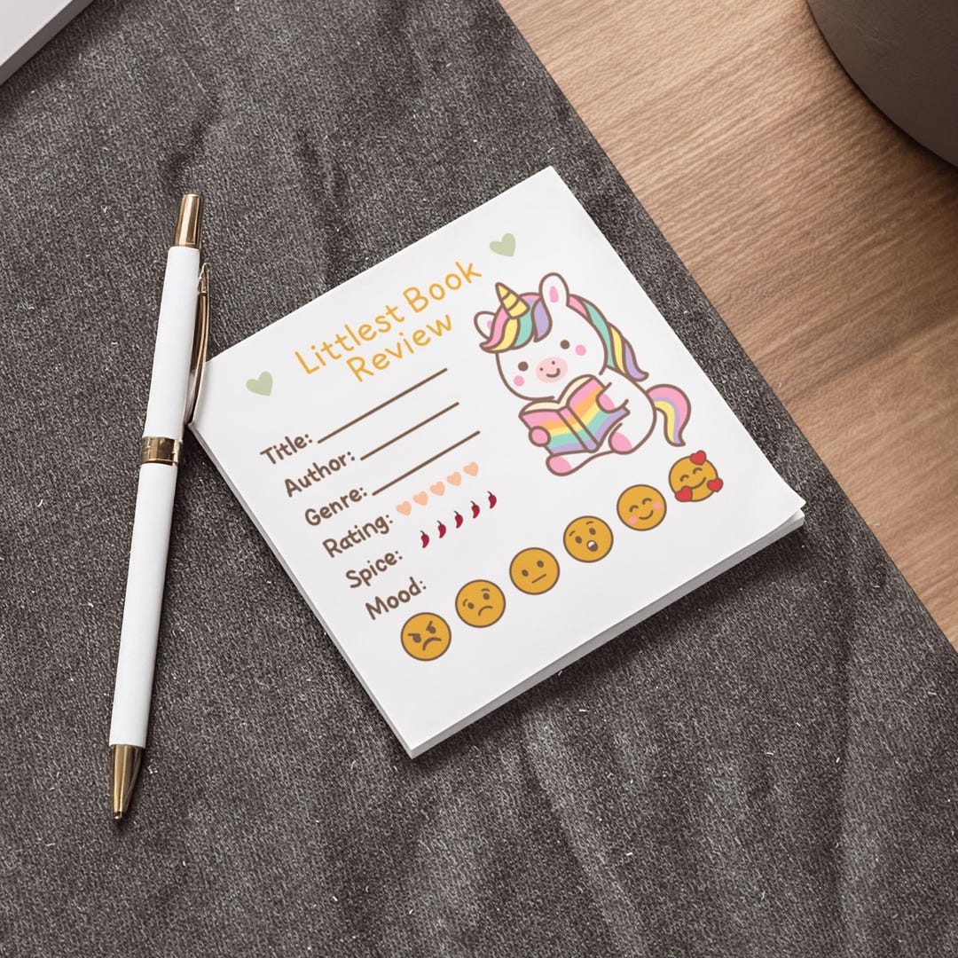 Littlest Book Review Unicorn Sticky Notes | Reading Tracker | Spice ...