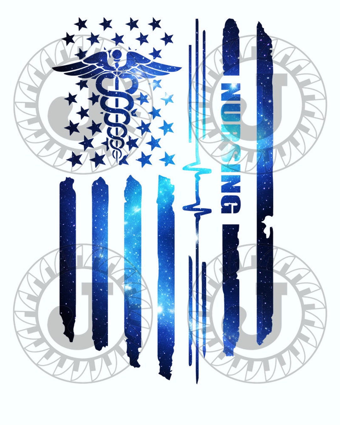 Nurse Flag Blue Galaxy and Blue Marbled Colors PNG Digital File - Etsy