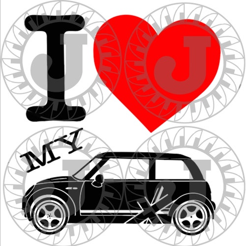 I Love My MINI Cooper SVG DXF & Eps Digital Files - Etsy