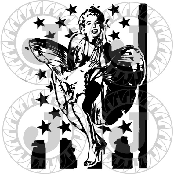 Marilyn Monroe American Flag SVG DXF Cutting Files | Etsy