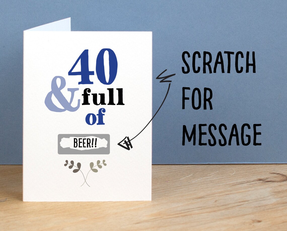 40th Birthday Card 40 and Full of Rude Sarcastic Humorous 40th - Etsy UK