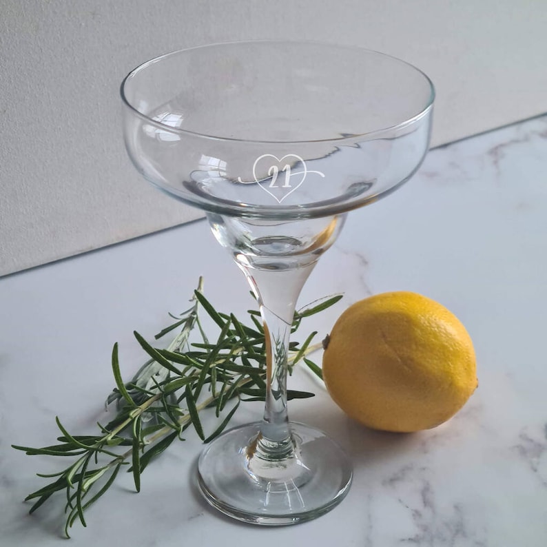 Personalised 21st Birthday Cocktail Glass Engraved Initials | Etsy