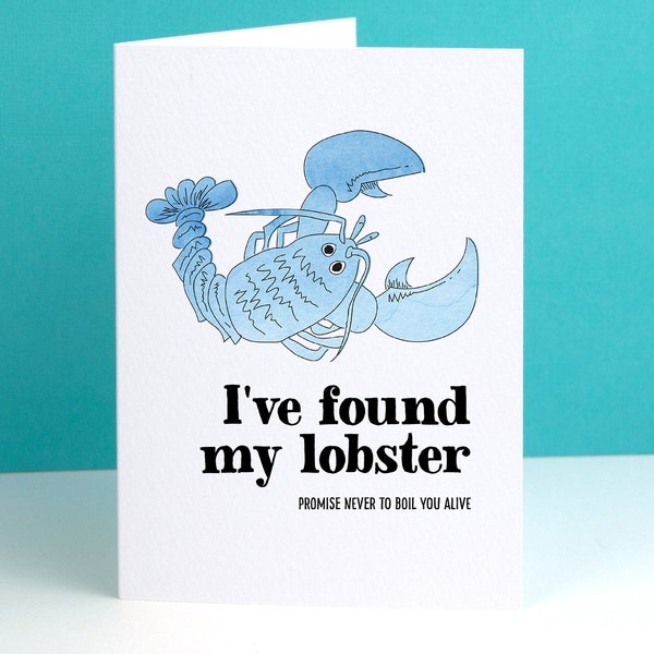 Blue Lobster Birthday Card - Etsy