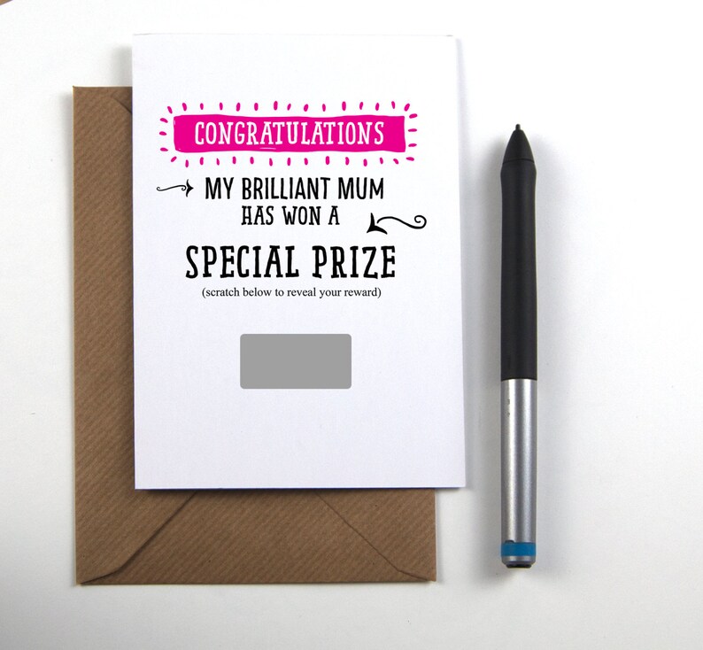 Special Prize Mother's Day Card - Etsy UK