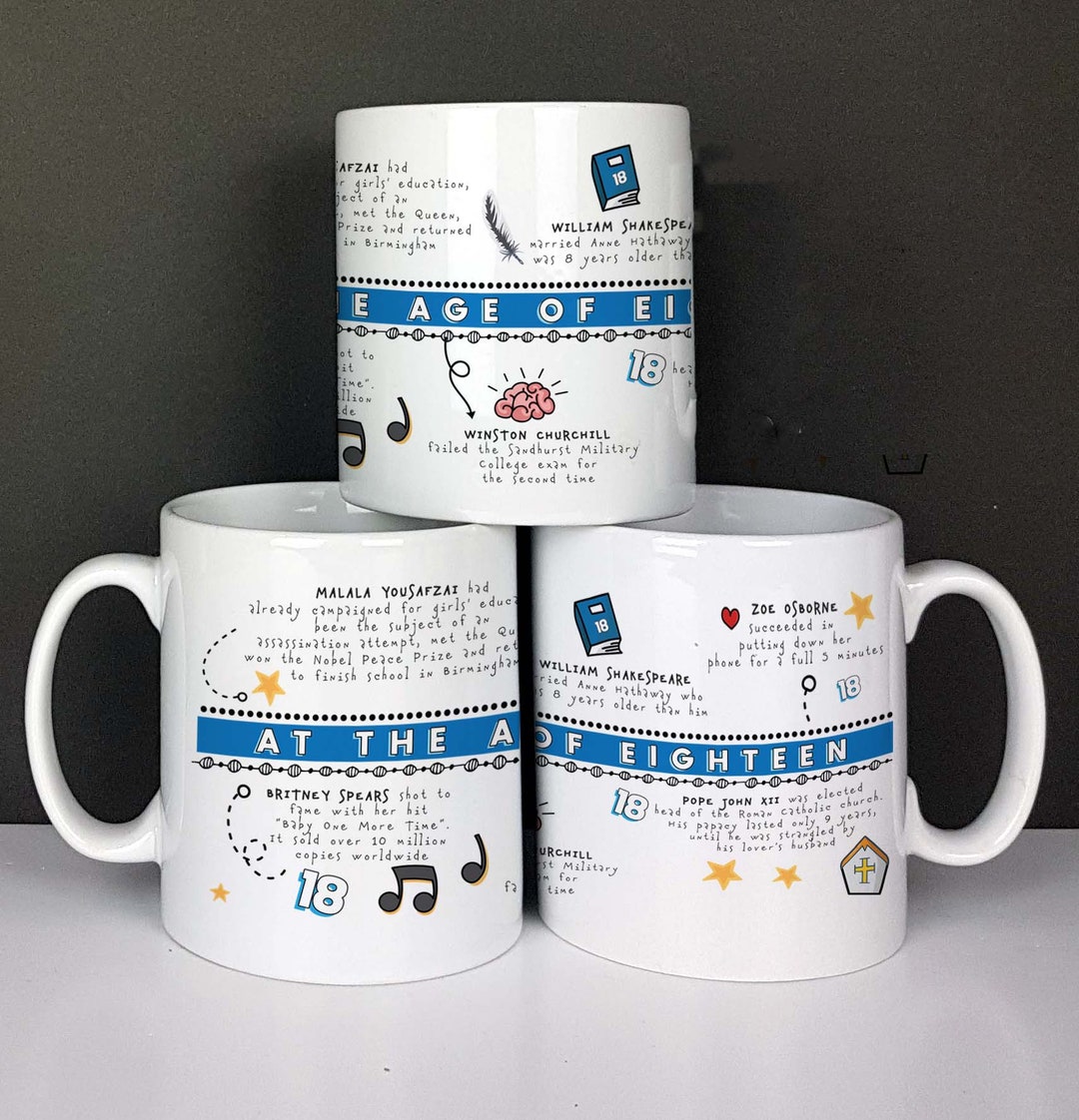 Personalised 18th Birthday Mug: Fun Facts Gift - Etsy