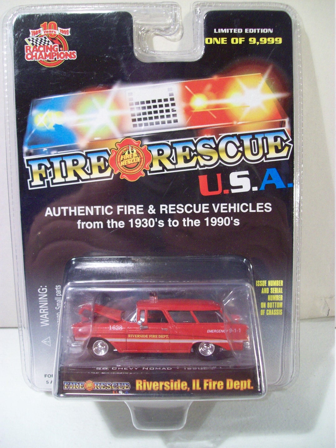 Vintage Racing Champions Fire Rescue USA '56 Chevy Nomad Die-cast Car ...