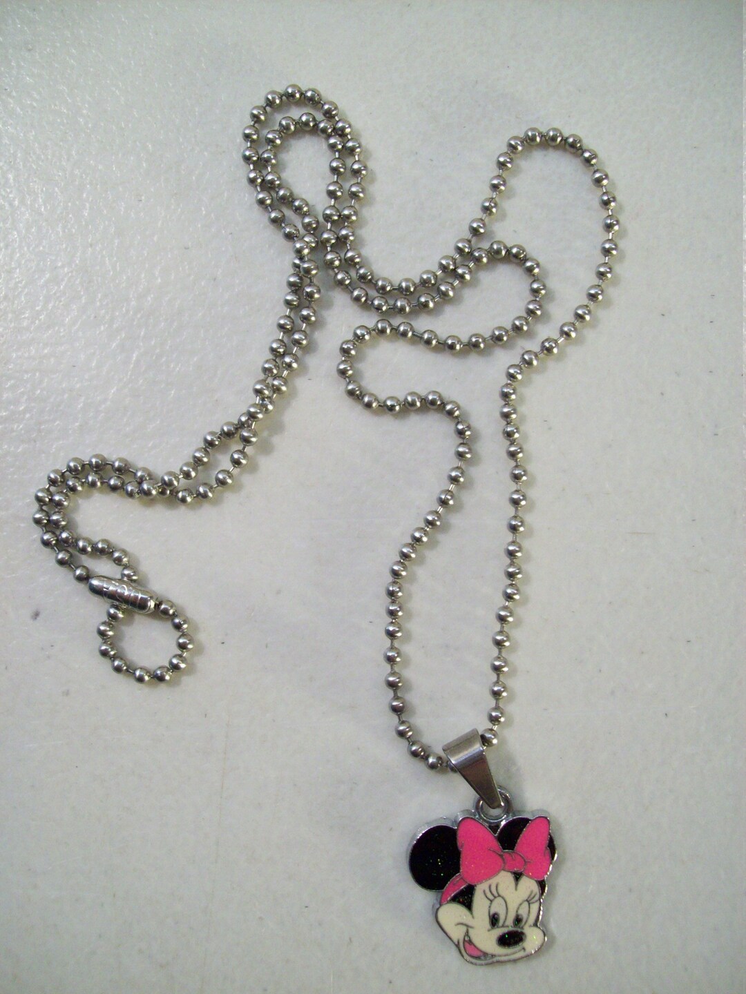 New Disney Minnie Mouse Head Pink Bow Glitter Shimmer Enamel - Etsy